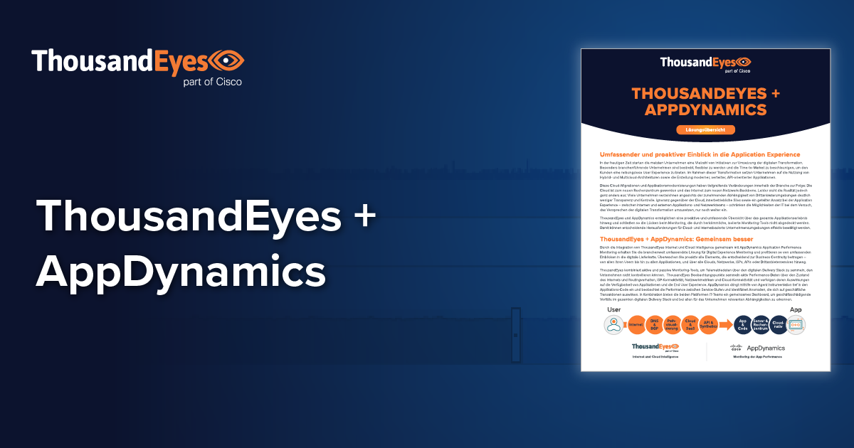 ThousandEyes + Splunk AppDynamics